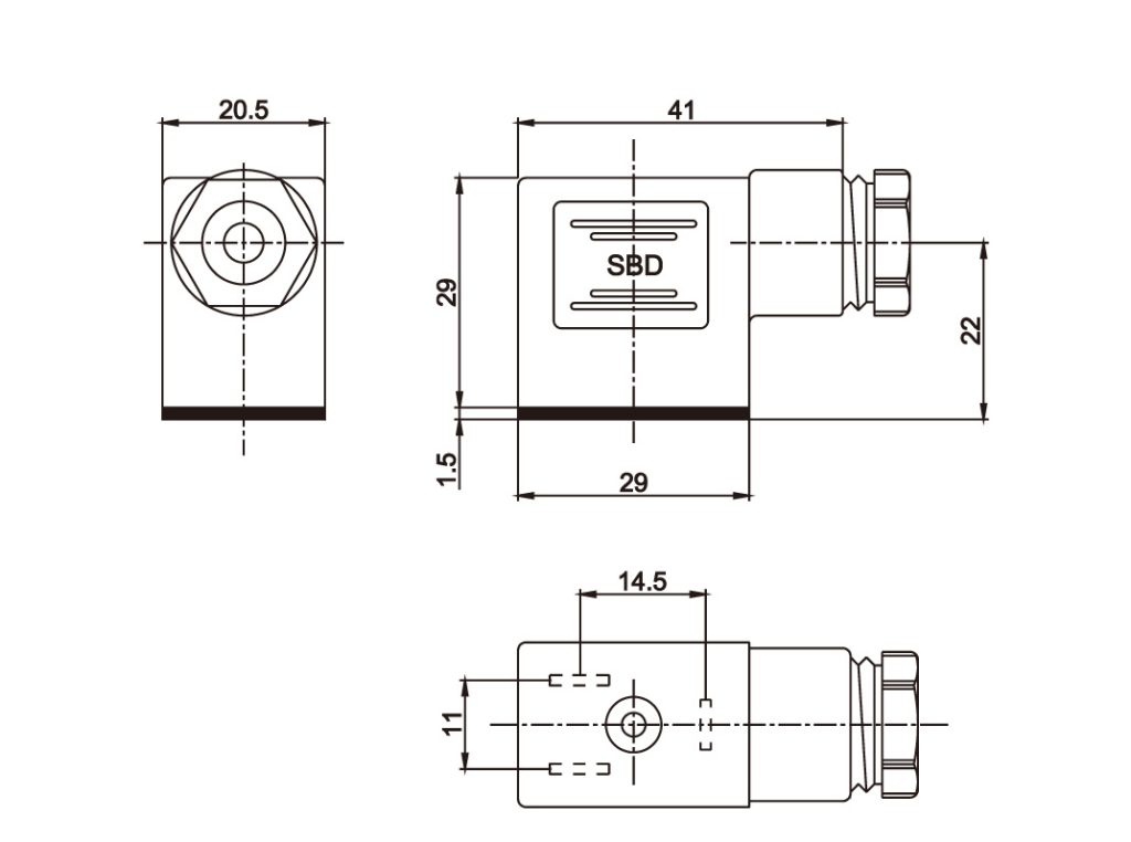 High quality DIN 43650 Type B Solenoid Connectors Brown manufacturer ...